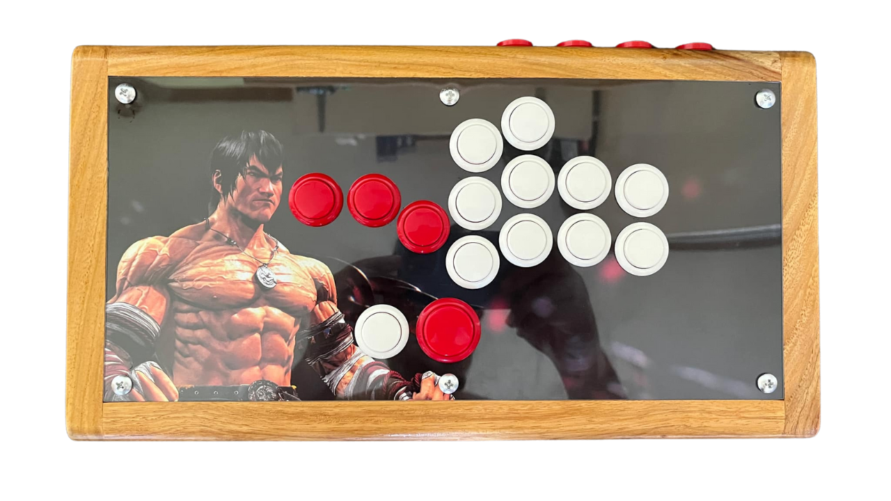 JUANminiDIY Standard Narra All Buttons Custom Arcade Stick JUANminiDIY Standard Narra All Buttons Custom Arcade Stick