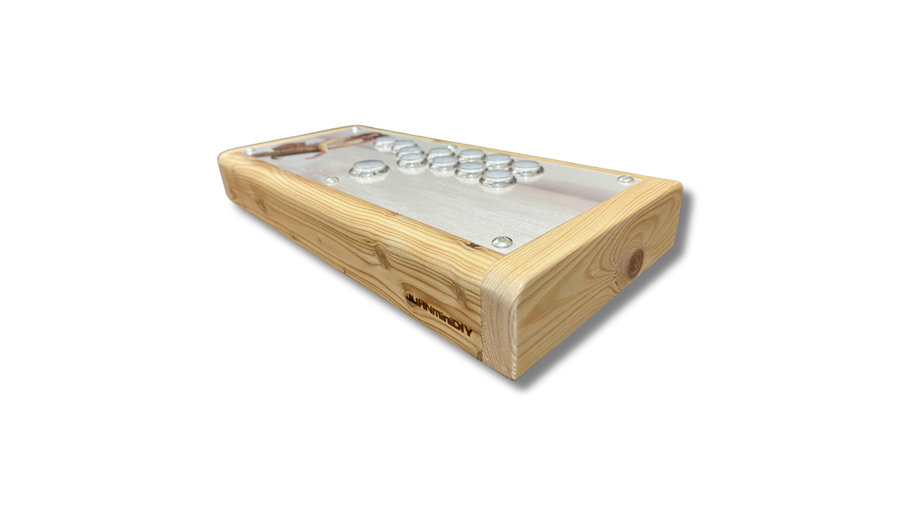 JUANminiDIY Standard All Button Custom Fight Stick Made of Pinewood